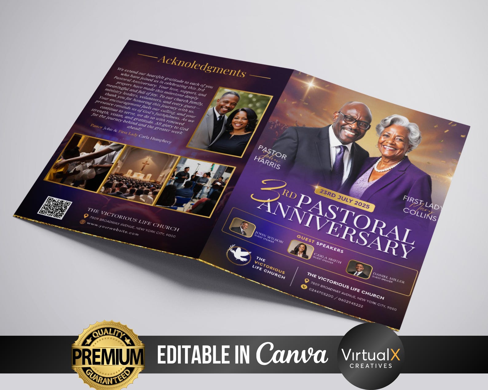 4 Page Pastor Anniversary Program Template, Pastor Appreciation, Pastor ...
