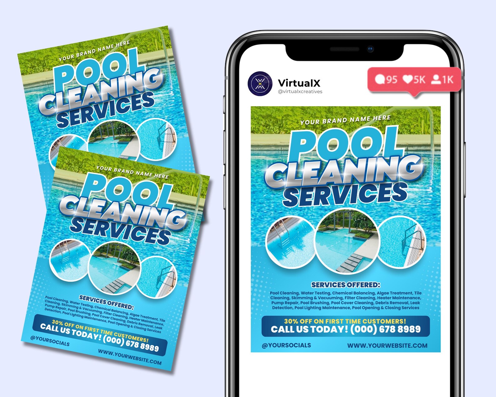 Pool Cleaning Service Flyer, Pool Care Business Flyer, Pool Expert ...