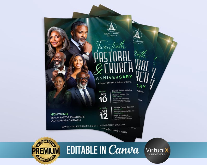 Pastoral Anniversary Flyer Template | Church Event Flyer | Pastor ...
