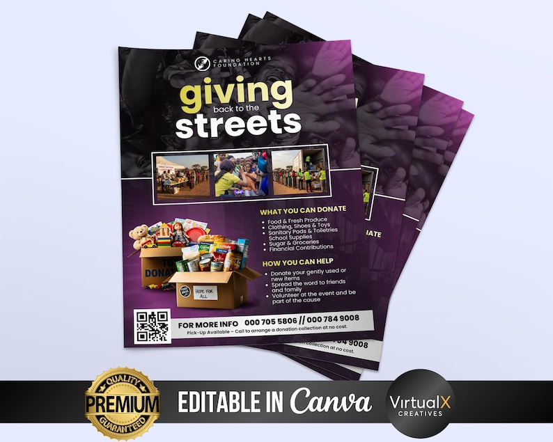 Giving Back Flyer Template | Editable Charity Donation Poster ...