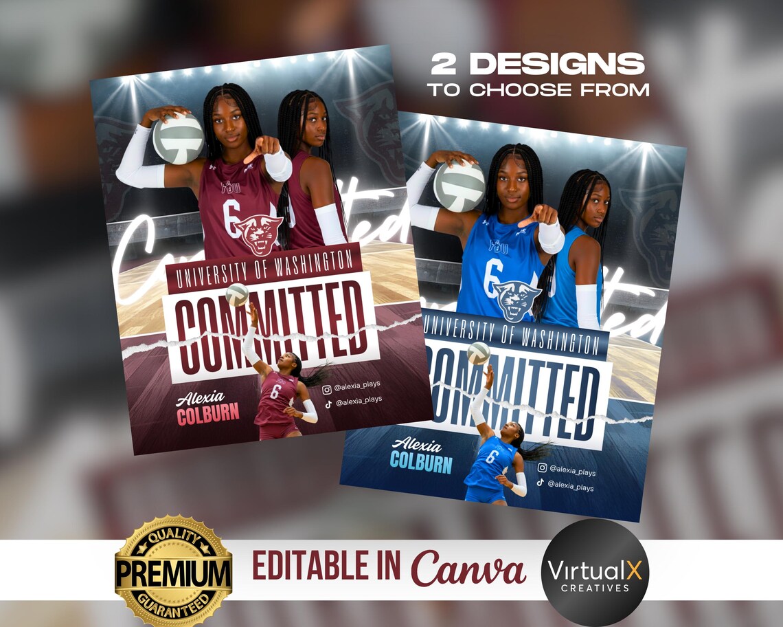 Sports Committed Poster, High School Commitment Social Media Flyer ...
