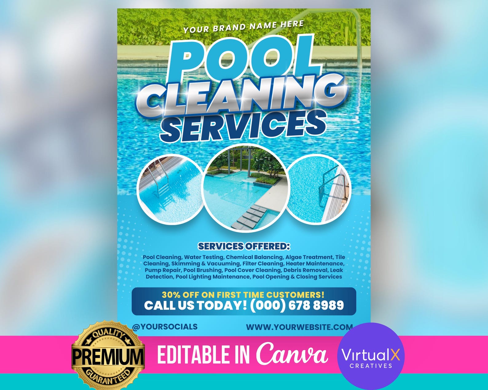 Pool Cleaning Service Flyer, Pool Care Business Flyer, Pool Expert ...