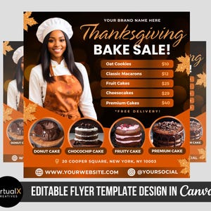Thanksgiving Bake Desserts Flyer, Sweet Treats Sale Template, November ...