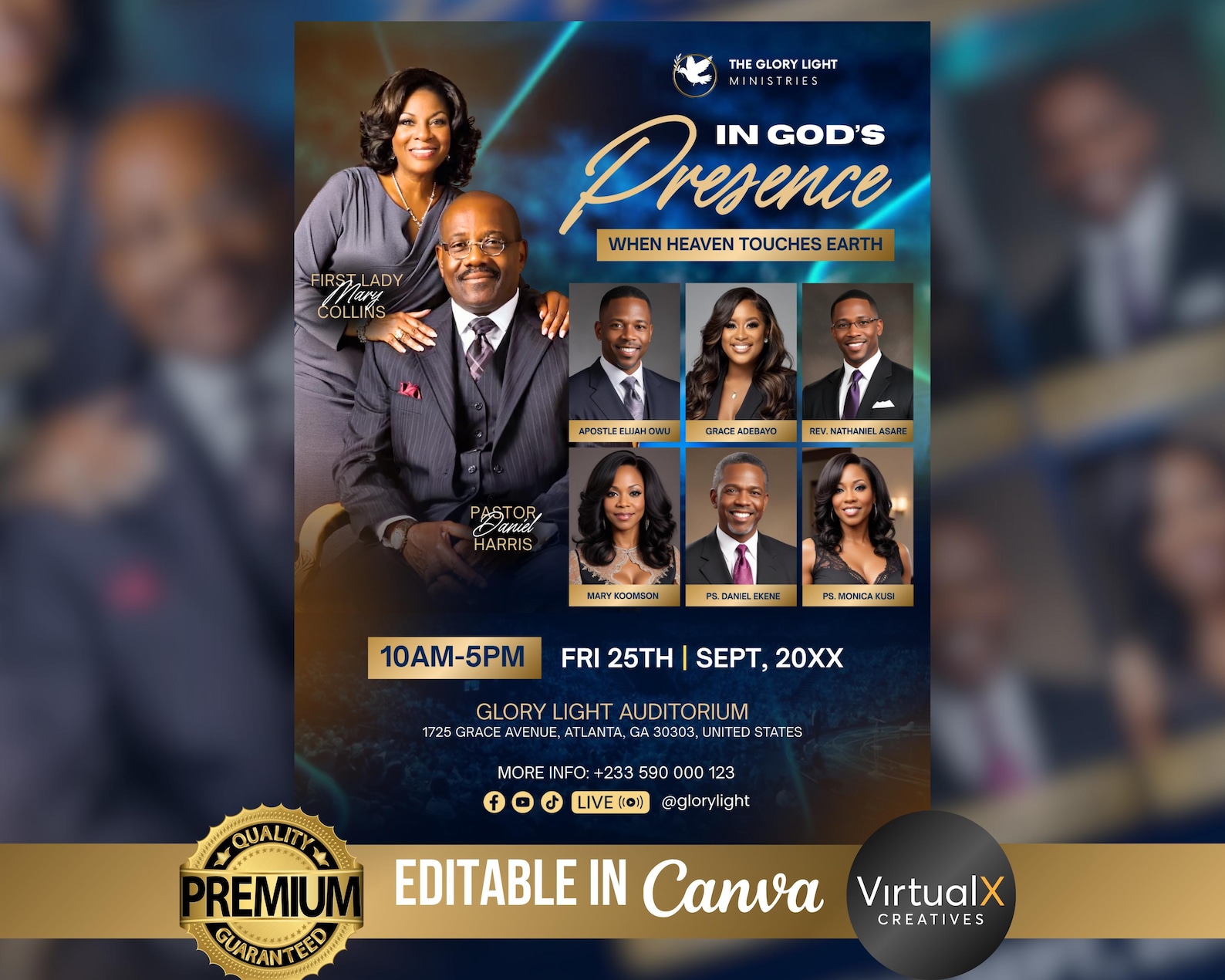 Christian Church Service Flyer, Guest Speaker, Pastor and Wife, Sunday ...