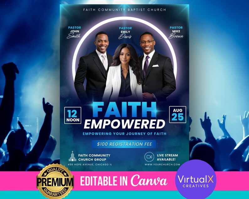 Editable Church Flyer, Sunday Worship, Guest Speaker, Prayer Conference ...