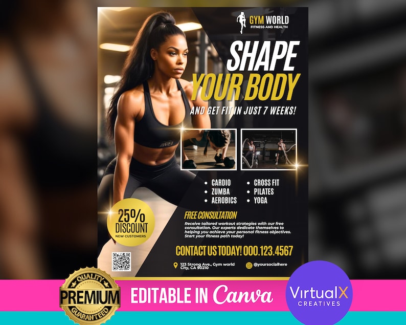 Personal Trainer Flyer, Gym Fitness Instructor, Sports Trainer Flyer ...