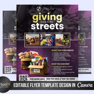 Giving Back Flyer Template | Editable Charity Donation Poster ...