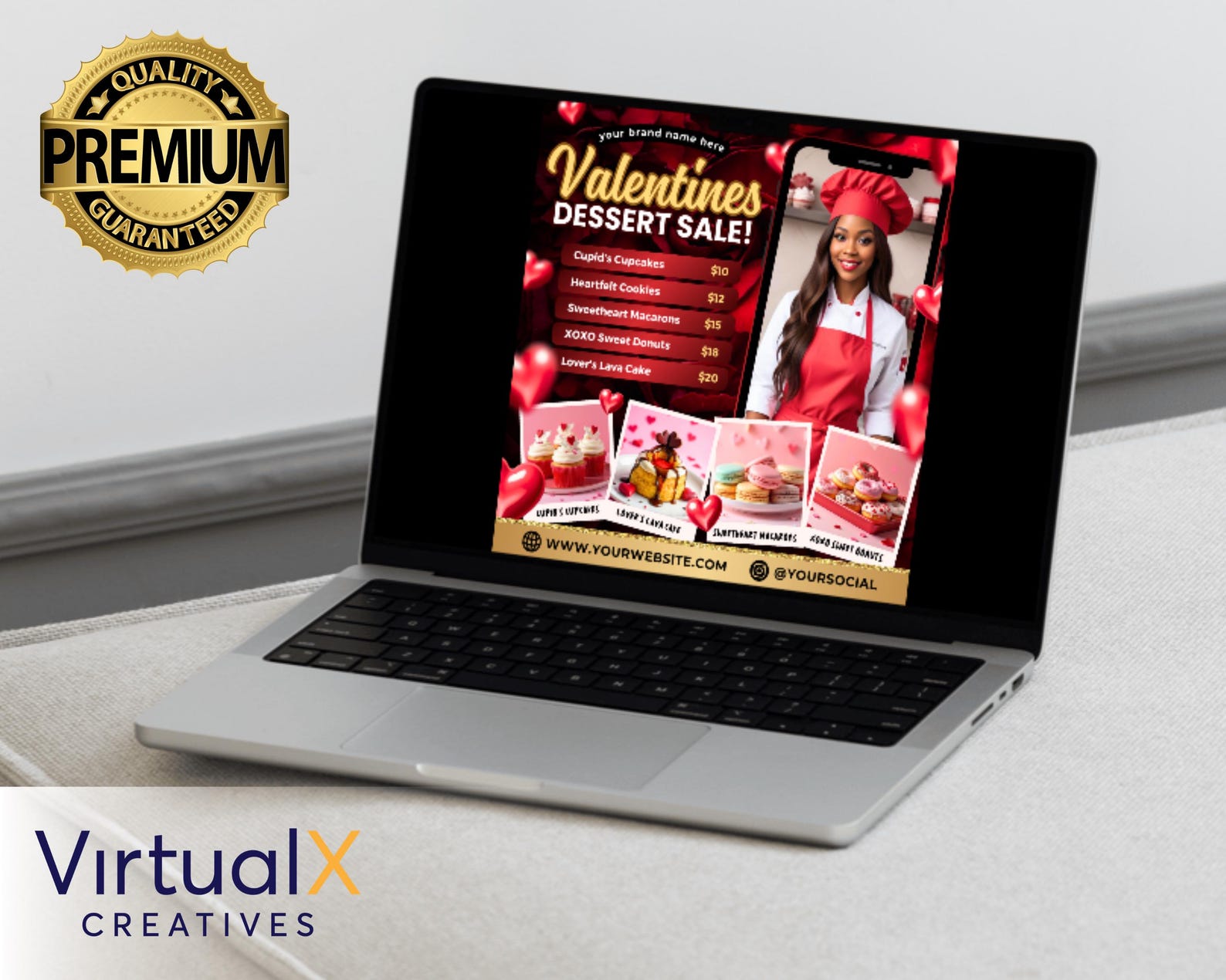 Valentines Bake Sale Flyer, Sweet Treats Sale Flyer, Valentine Dessert ...