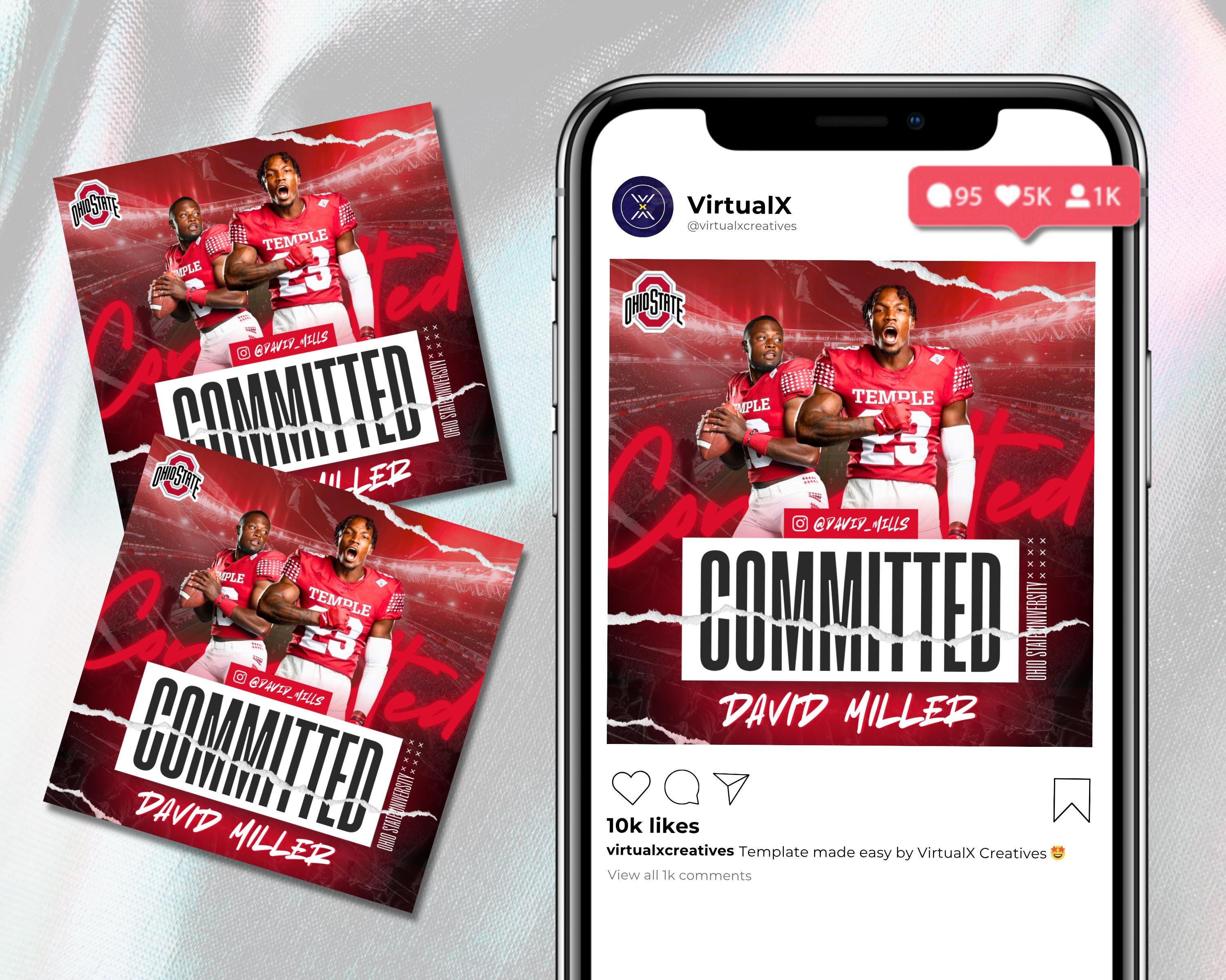 Sports Committed Poster, Commitment Social Media Flyer, Signing Day ...