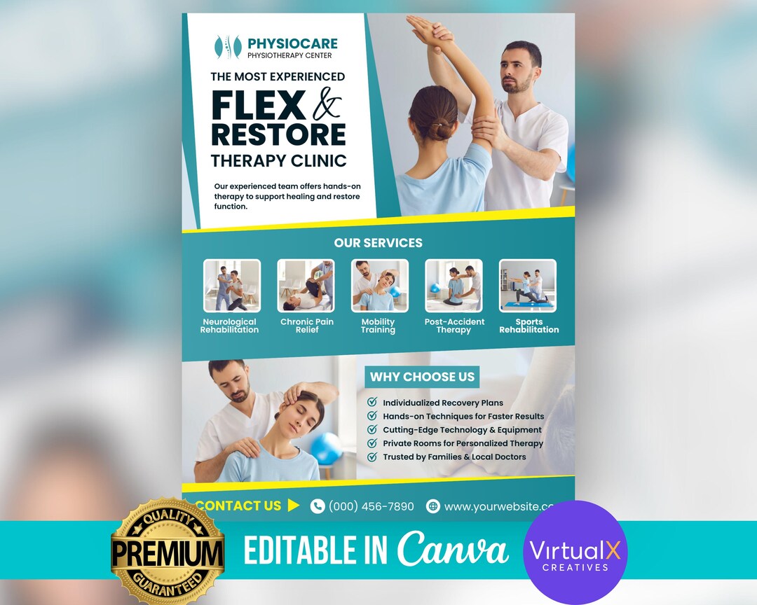 Physiotherapy Clinic Flyer, Physical Therapy Flyer, Health Care ...