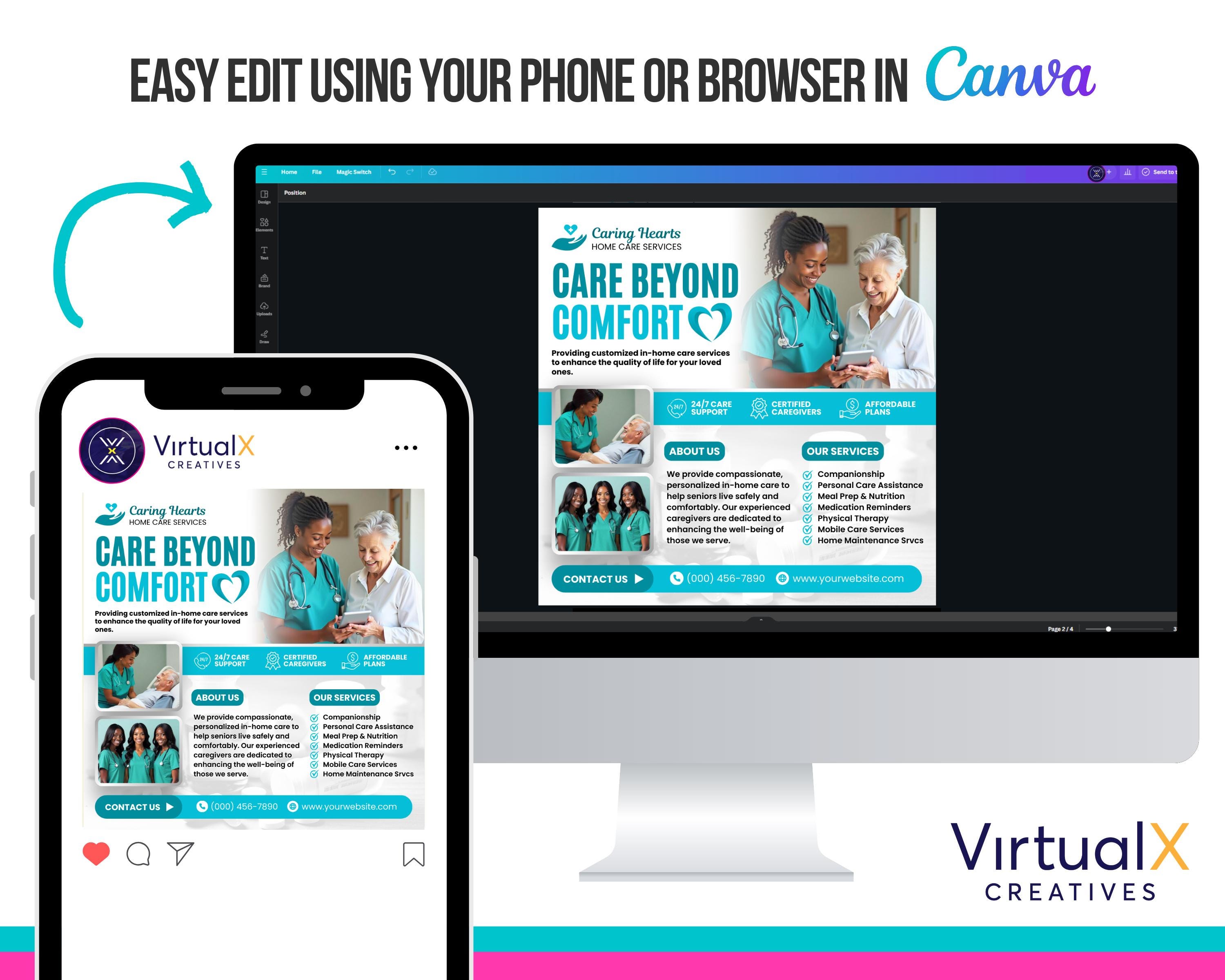 Home Care Service Flyer, Home Care Assistance Flyer, Business Flyer ...