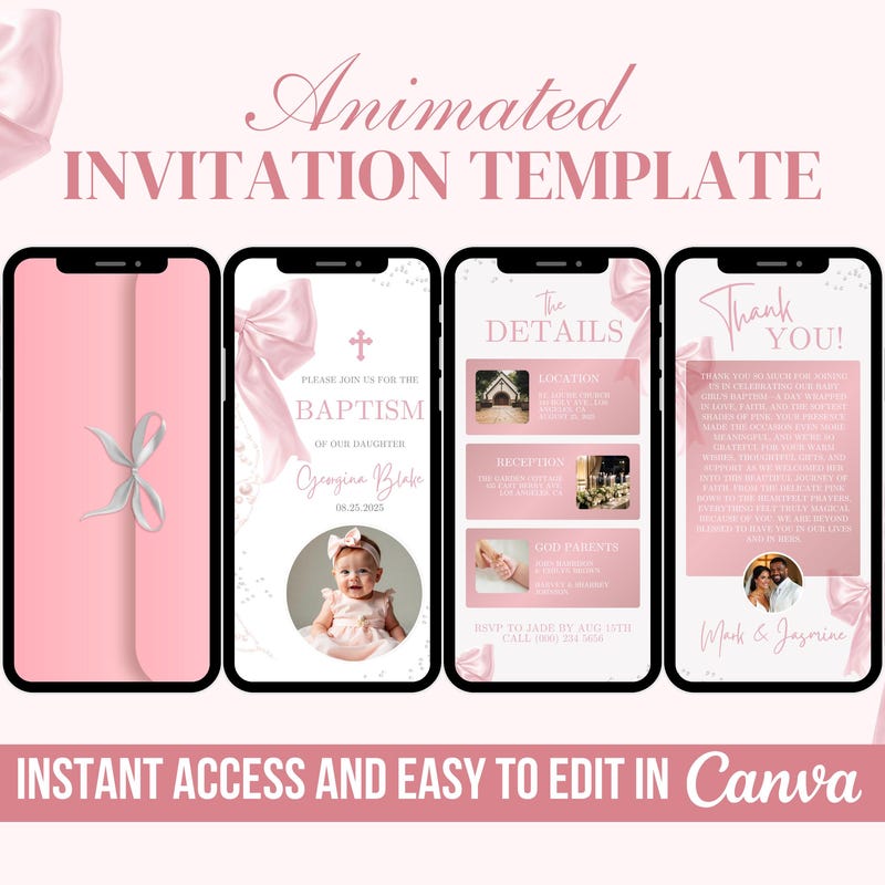 Bautizo Invitation Animated - Etsy