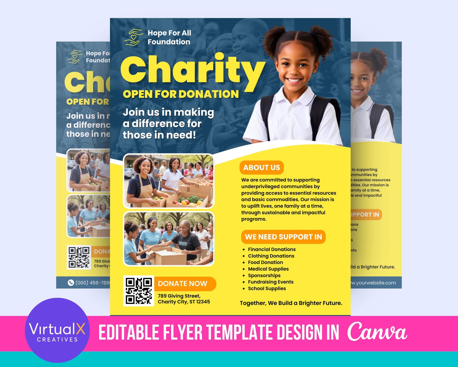 Donation Drive Flyer Template, Editable Charity Event Flyer ...