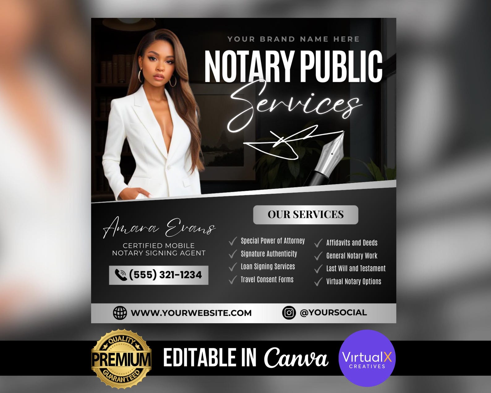 Notary Public Service Flyer, Notary Marketing Flyer, Notary Business ...