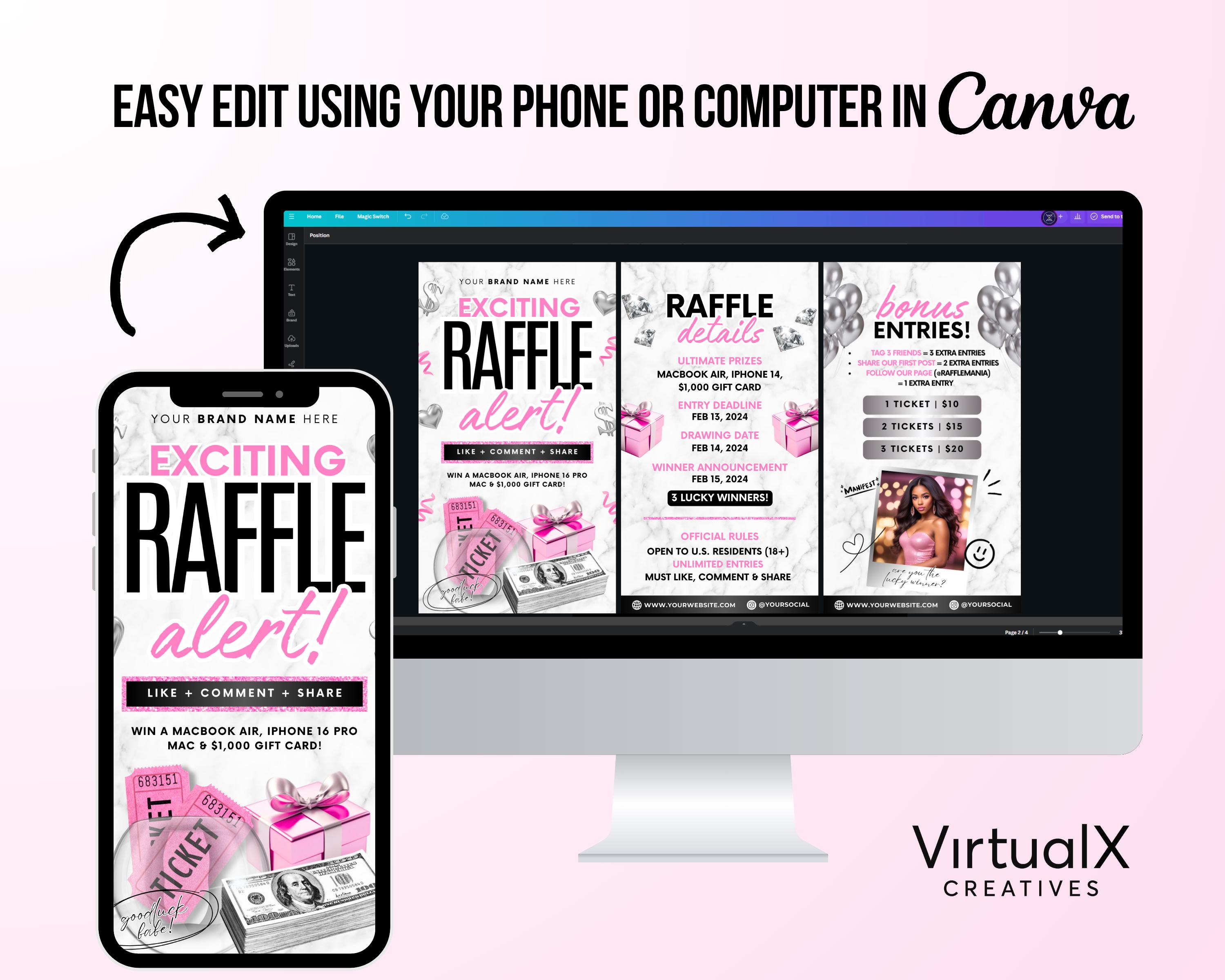 Raffle Giveaway Animated, Raffle Video, DIY Giveaway Template, Raffle ...