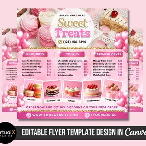 Bakery Flyer, Editable Tasty Pastry Desserts, Sweet Treats Flyer, Bake ...