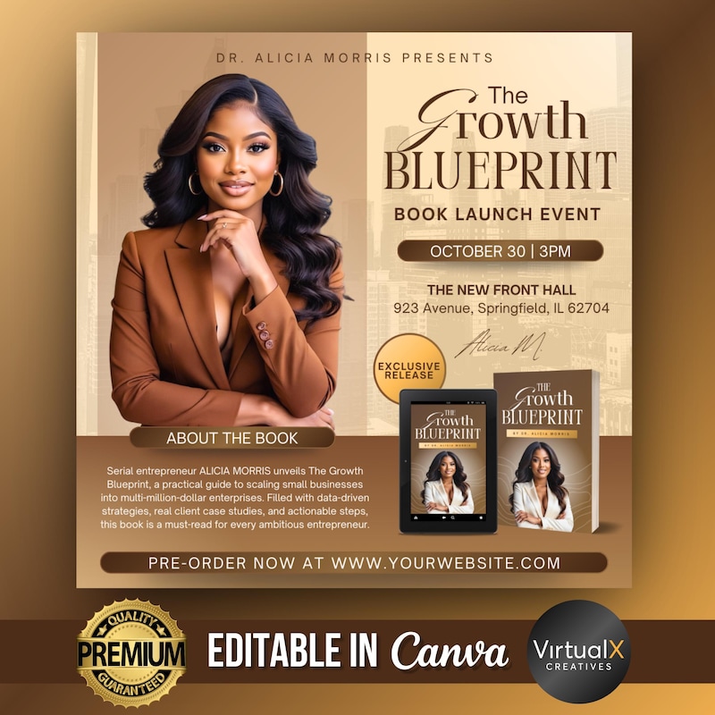 Book Release Canva Flyer - Etsy