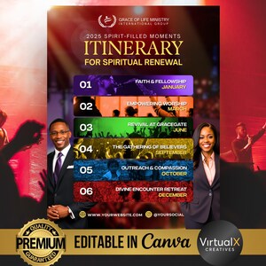 Ministry Calendar Flyer, Upcoming Events, Fellowship Service, Prayers ...
