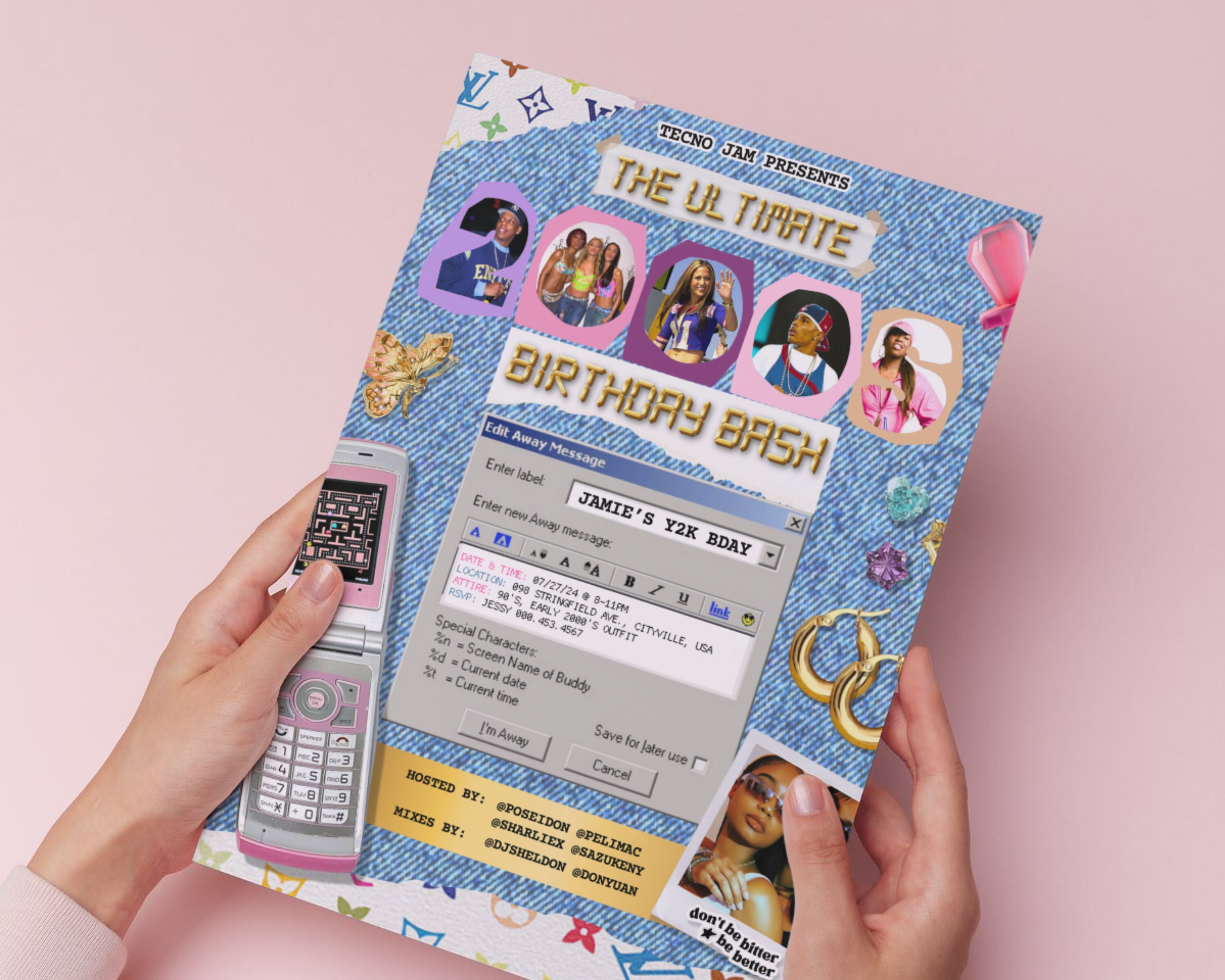 Early 2000s Themed Party Flyer, Retro Birthday Bash, House Party Invite ...