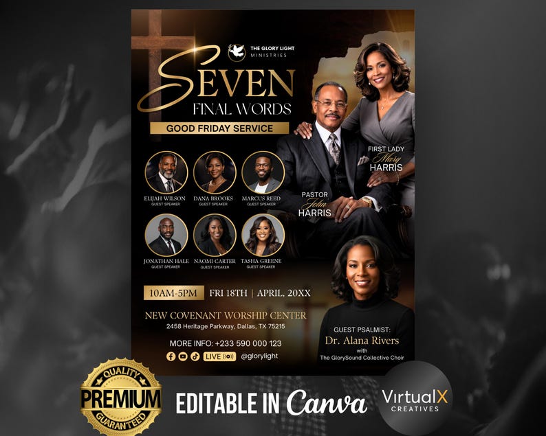 Good Friday Church Flyer Template | Seven Last Words Service Program ...