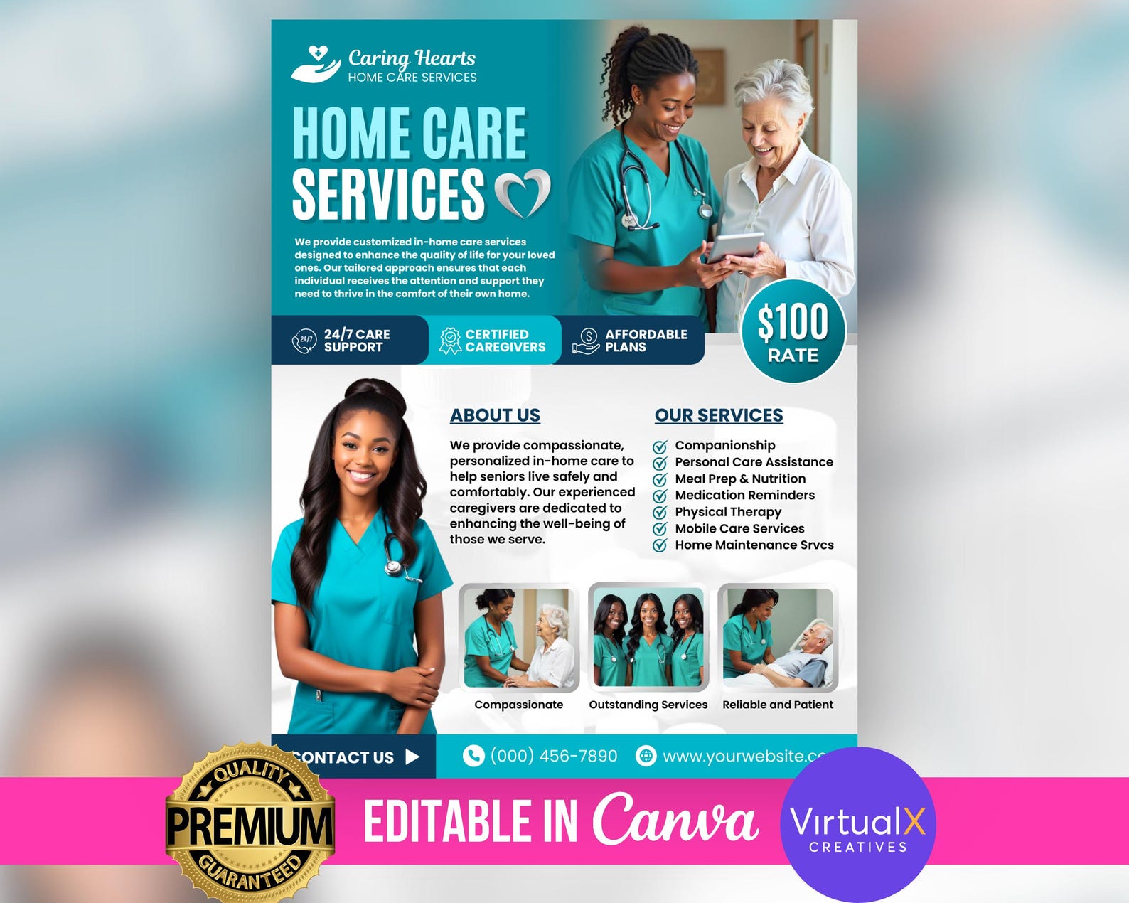 Home Care Service Flyer, Home Care Assistance Flyer, Business Flyer ...