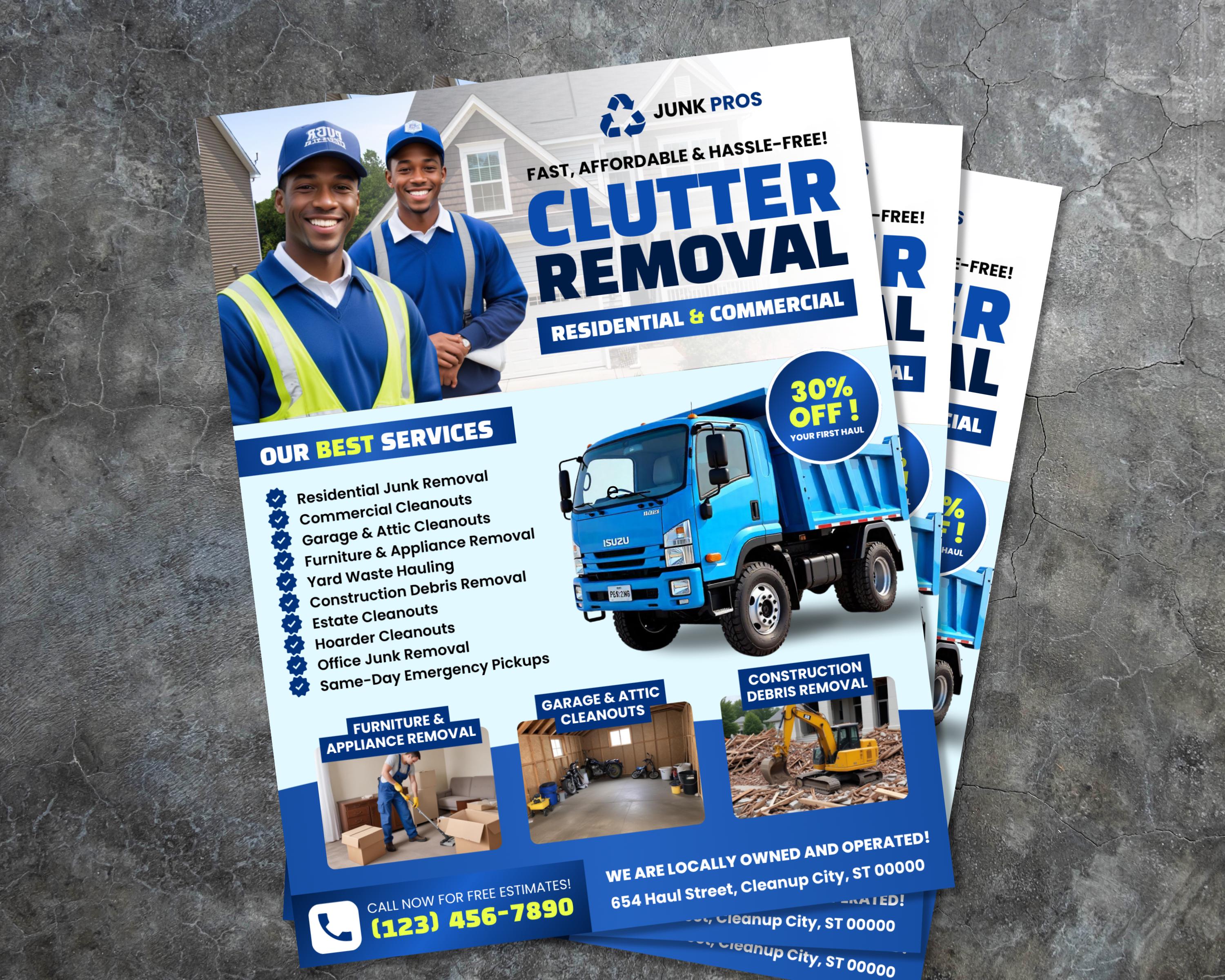Junk Removal Service Flyer, DIY Cleaning Service Flyer, Junk Hauling ...
