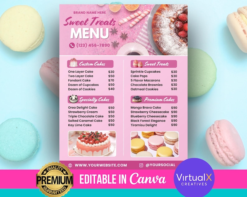 Bakery Menu Pricelist, Sweet Treats, Tasty Pastry Desserts, Bakeshop ...