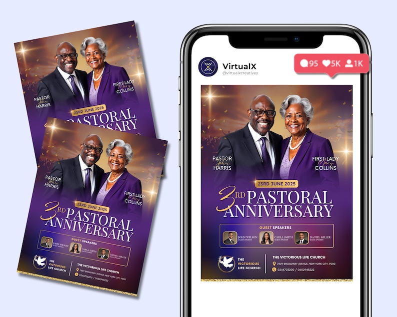 Pastoral Anniversary Flyer, Church Event Flyer, Pastor Appreciation ...
