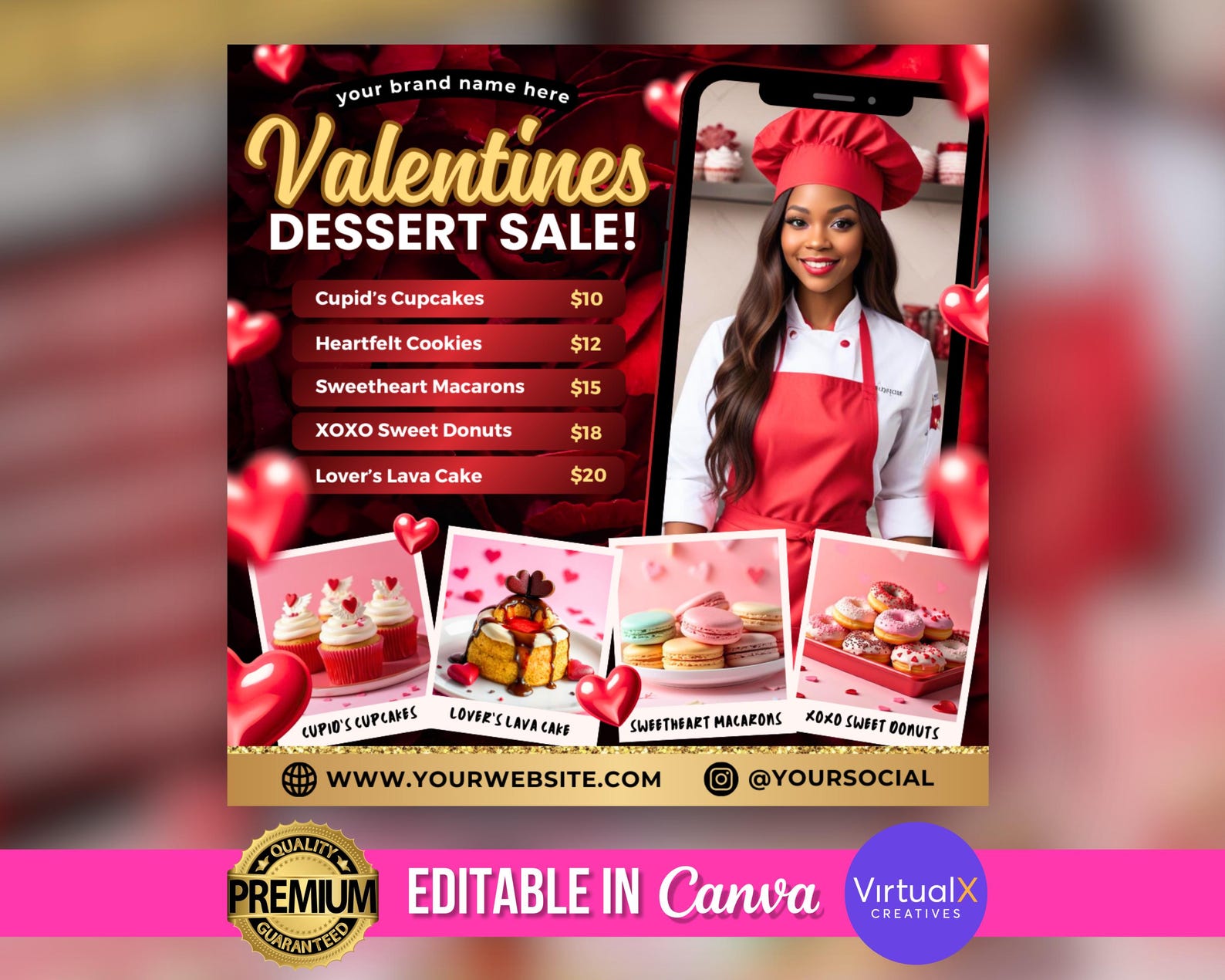 Valentines Bake Sale Flyer, Sweet Treats Sale Flyer, Valentine Dessert ...