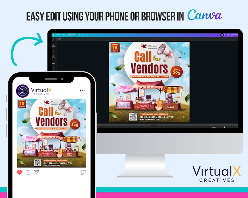 Call for Vendors Flyer, Pop up Shop Flyer, Community Vendor Event ...