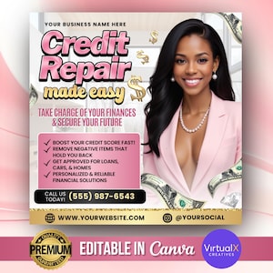 Credit Repair Flyer, Consultation Services Flyers, Credit Specialist ...