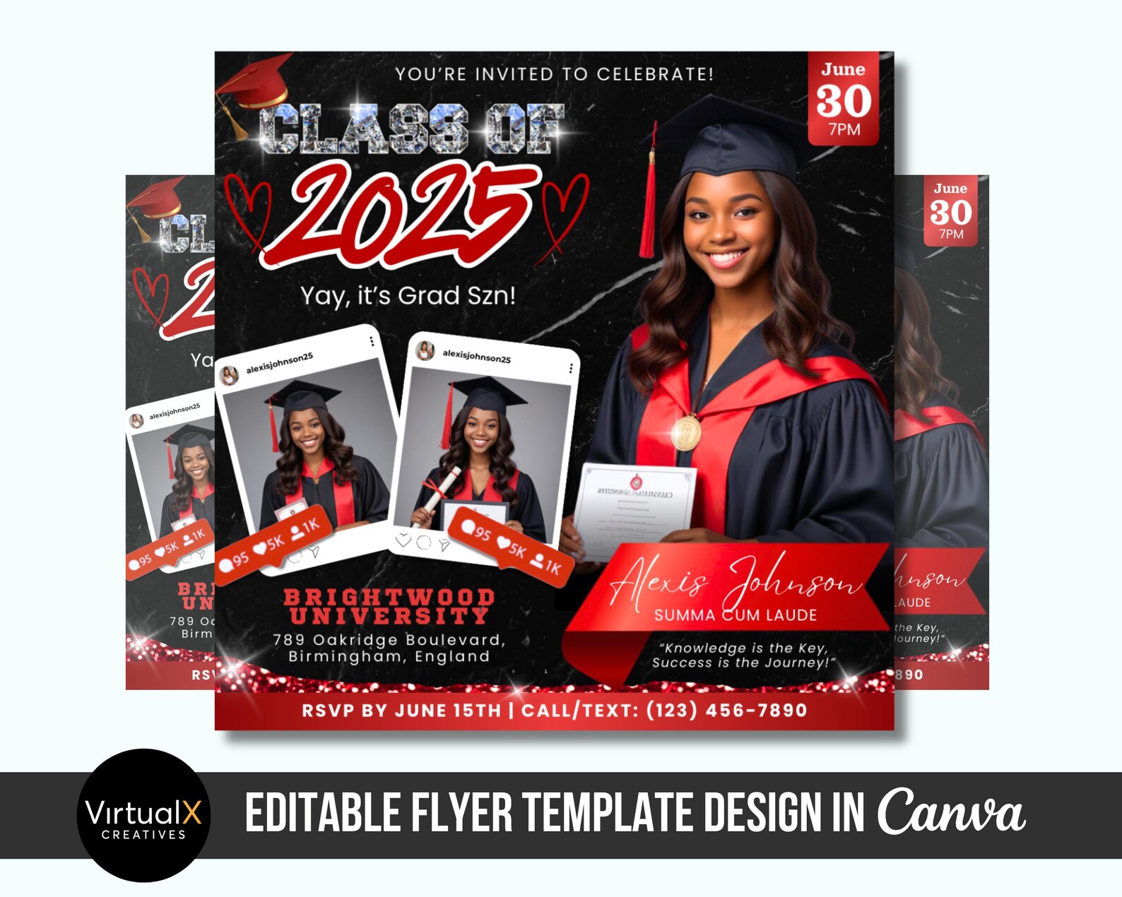 Editable Graduation Party Flyer, Graduate Flyer, Class of 2026 ...