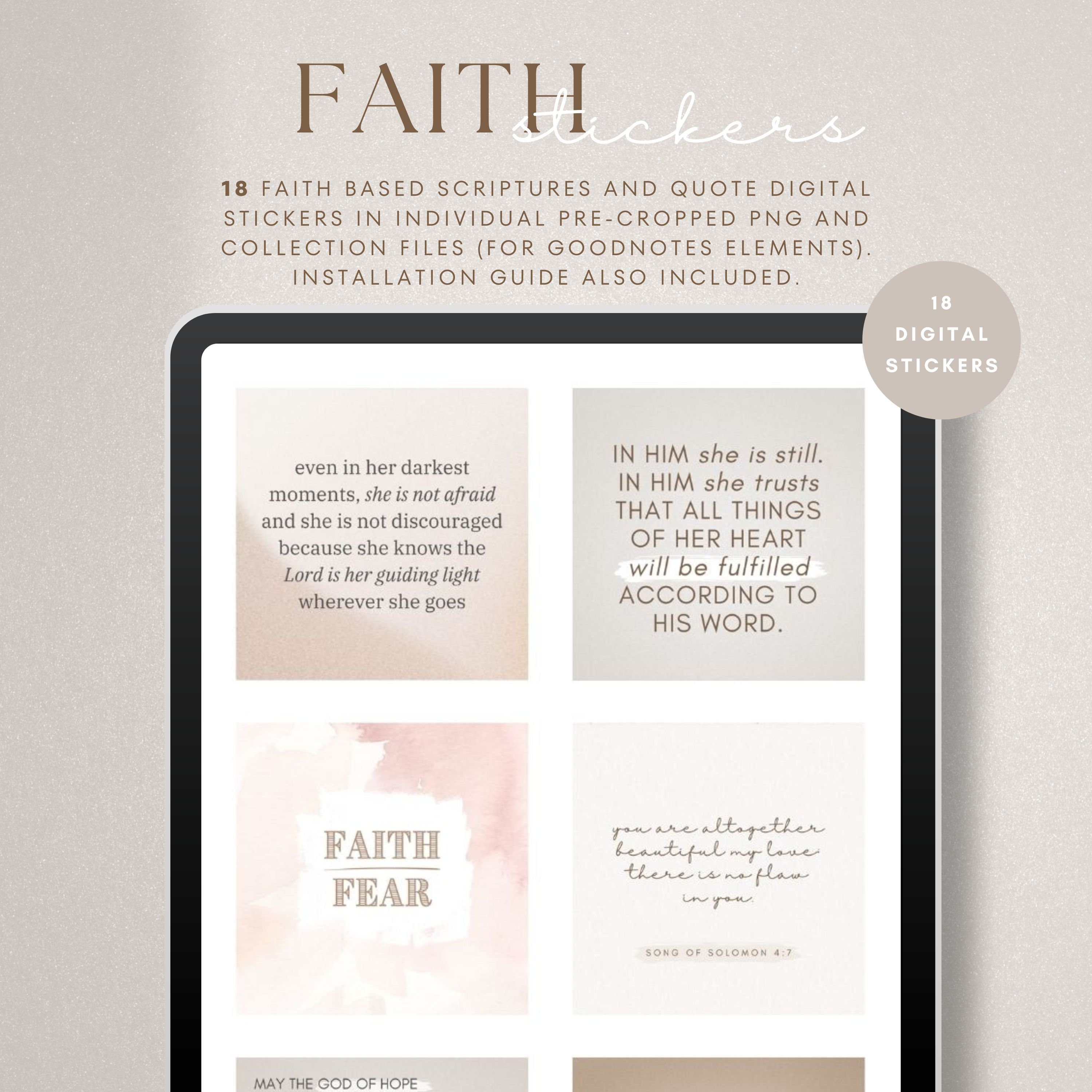 DIGITAL Faith Stickers, Inspirational Quotes and Scriptures, Prayer ...