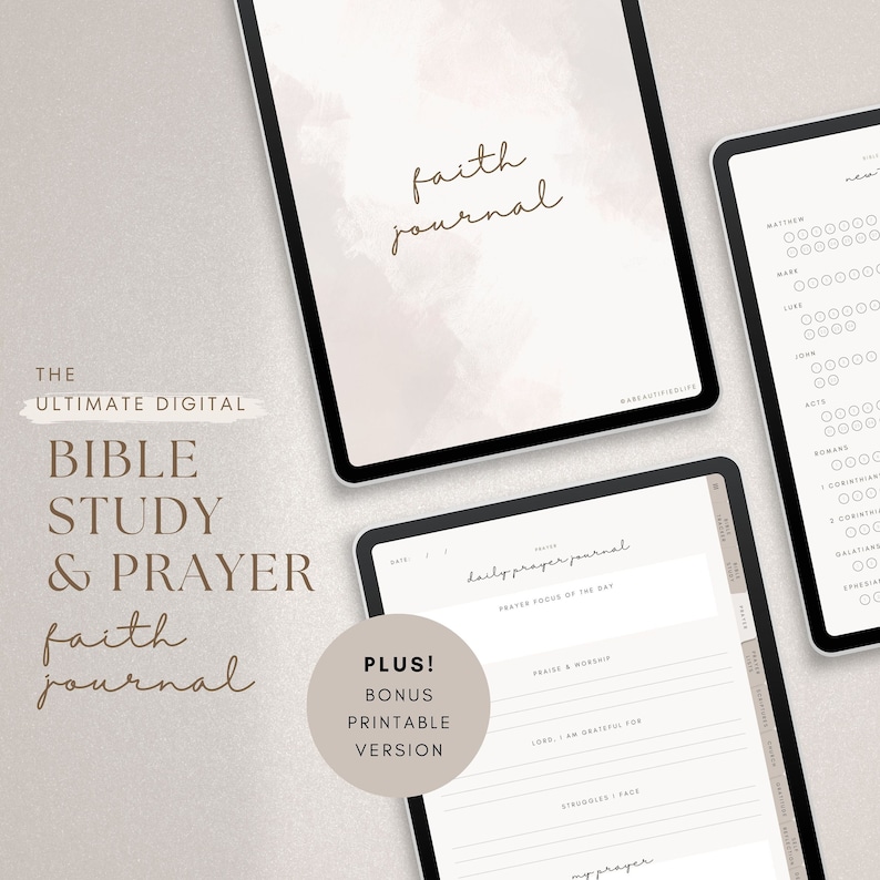 DIGITAL Faith Prayer Journal, Digital Bible Study Planner, Sermon ...