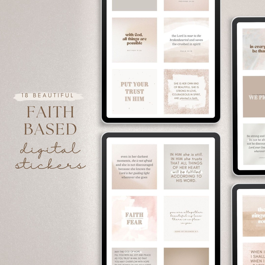 DIGITAL Faith Stickers, Inspirational Quotes and Scriptures, Prayer ...