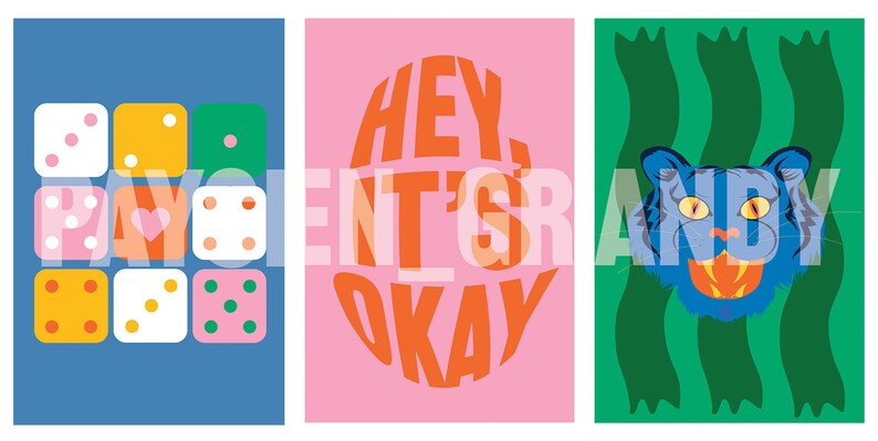 Colorful Digital Prints- Set of 3 - Etsy
