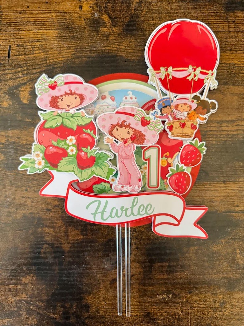 Strawberry Shortcake Cake Topper - Etsy