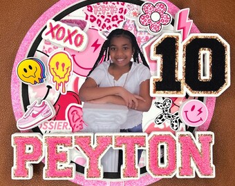 Pink Preppy Shaker Cake Topper, Smiley Face Birthday Party, Ten is a ...