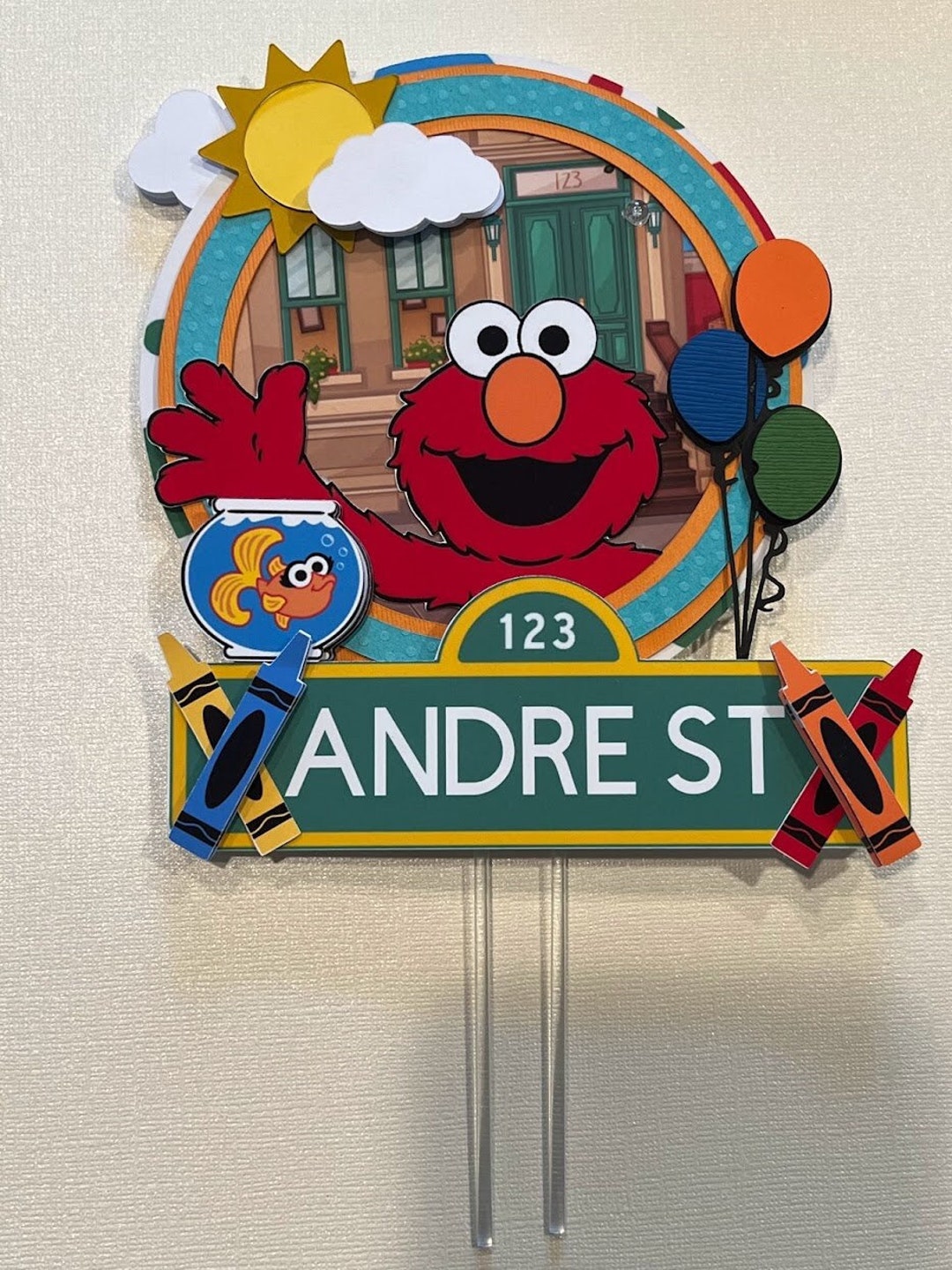 Sesame Street Cake Topper Elmo - Etsy