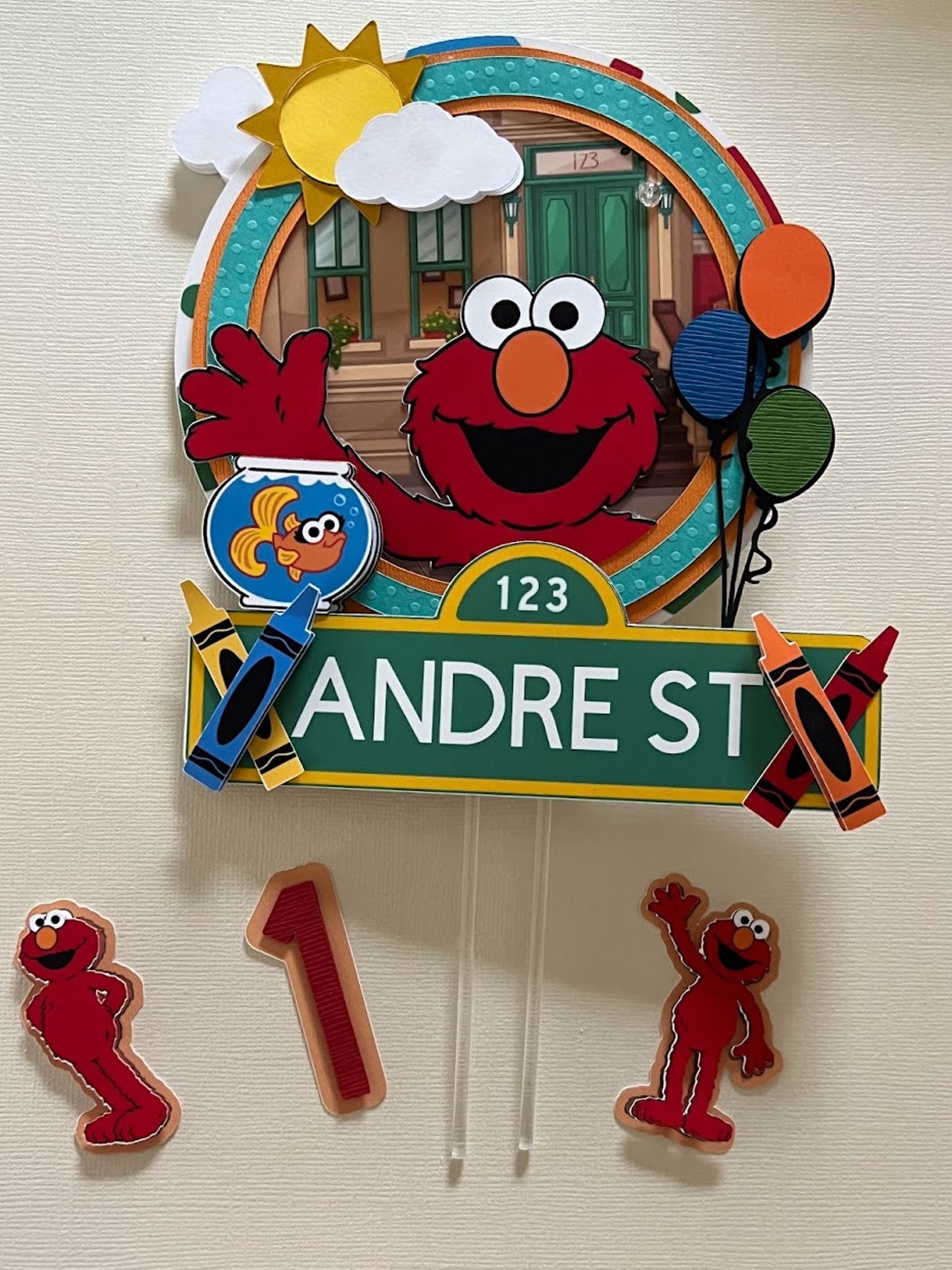 Sesame Street Cake Topper Elmo - Etsy