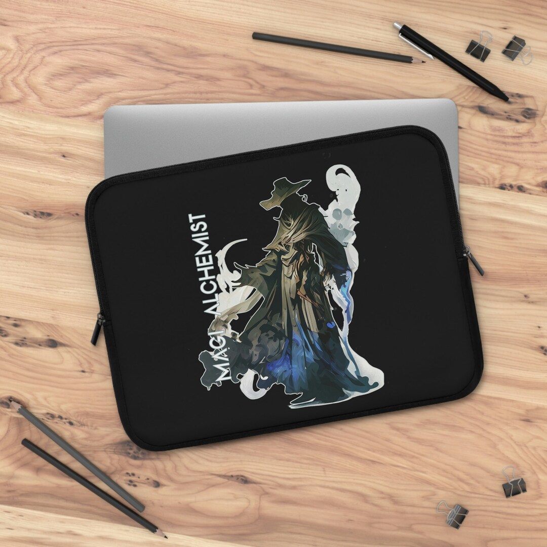 Magical Wizard Laptop Sleeve Fantasy Mage Alchemist Tablet Case Magical ...