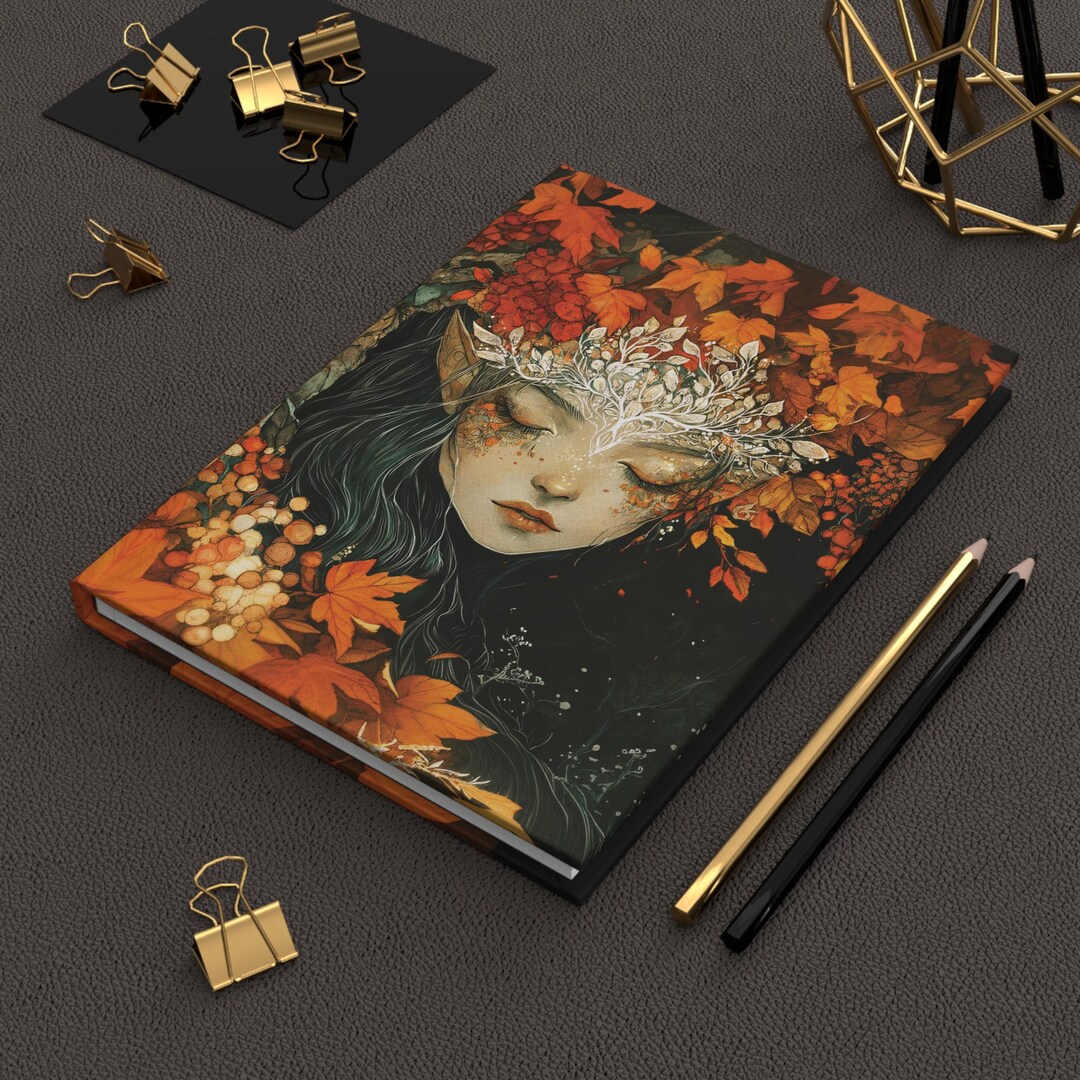 Magical Hard Cover Journal Elven Autumn Art Enchanted Forest Fae Dream ...
