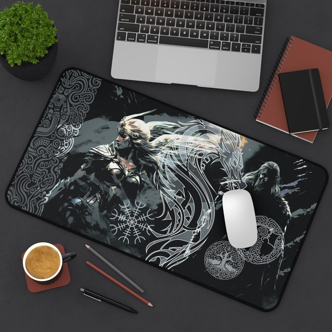 Norse Mouse Desk Mat Gift Magical Protection Helm of Awe Norse Pagan ...