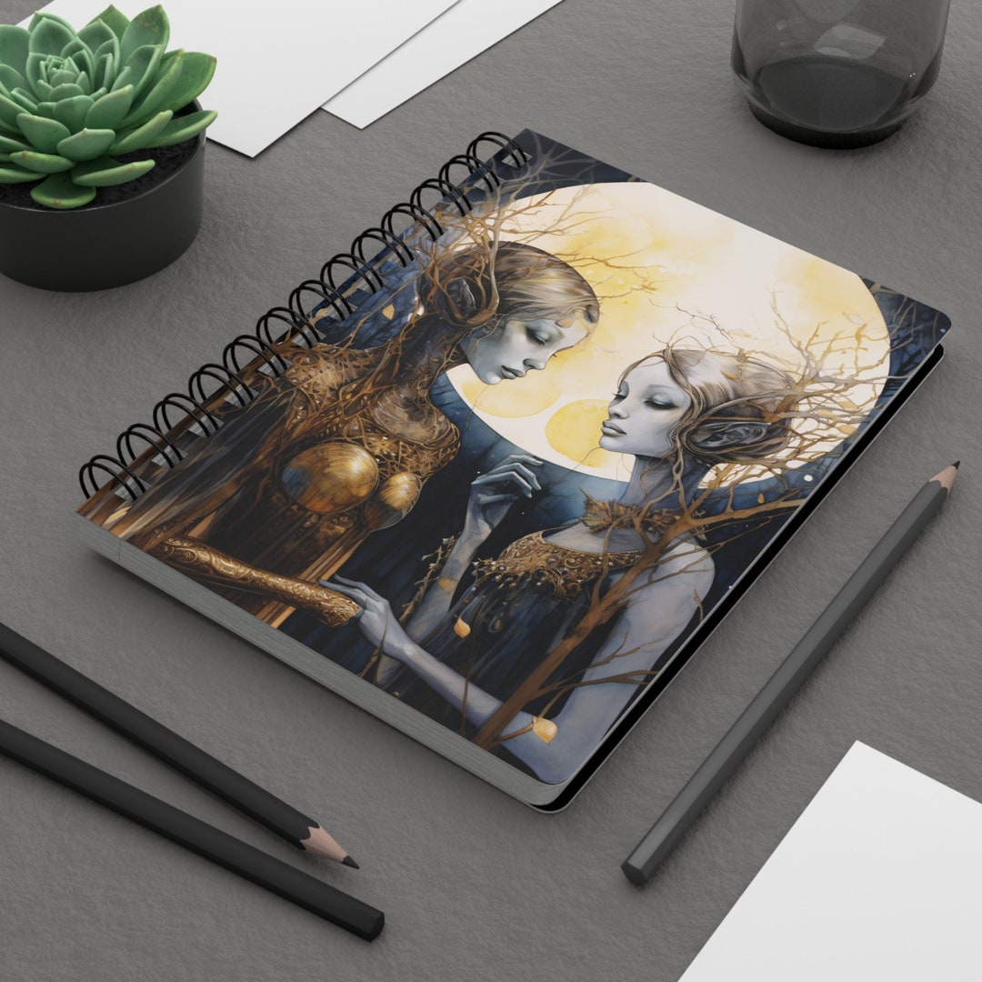 Elven Moon Journal Gift for Her Magical Fantasy Dark Forest Elves Dream ...