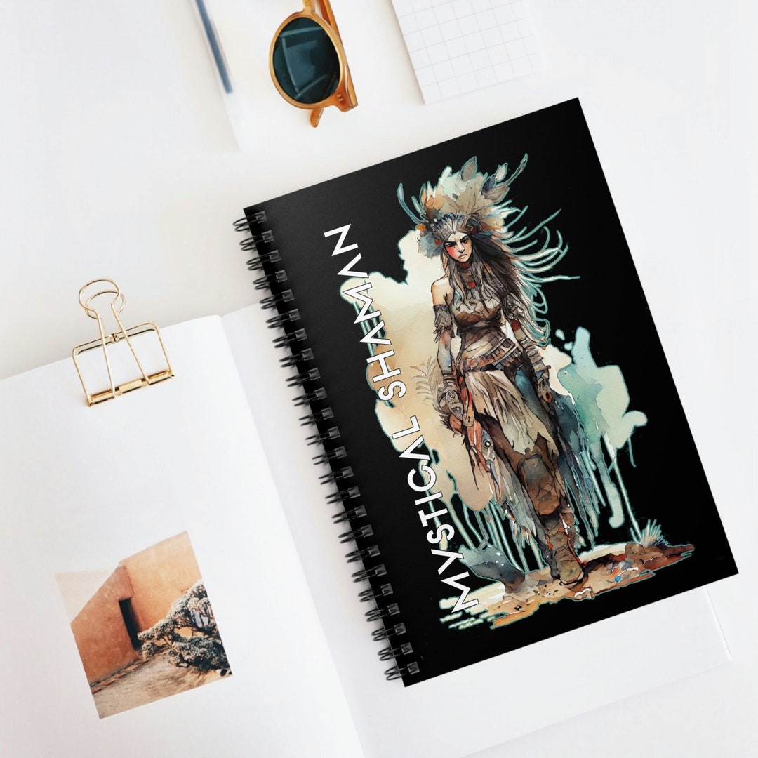 Mystical Shaman Spiral Notebook Journal Female Shaman Soft Cover ...
