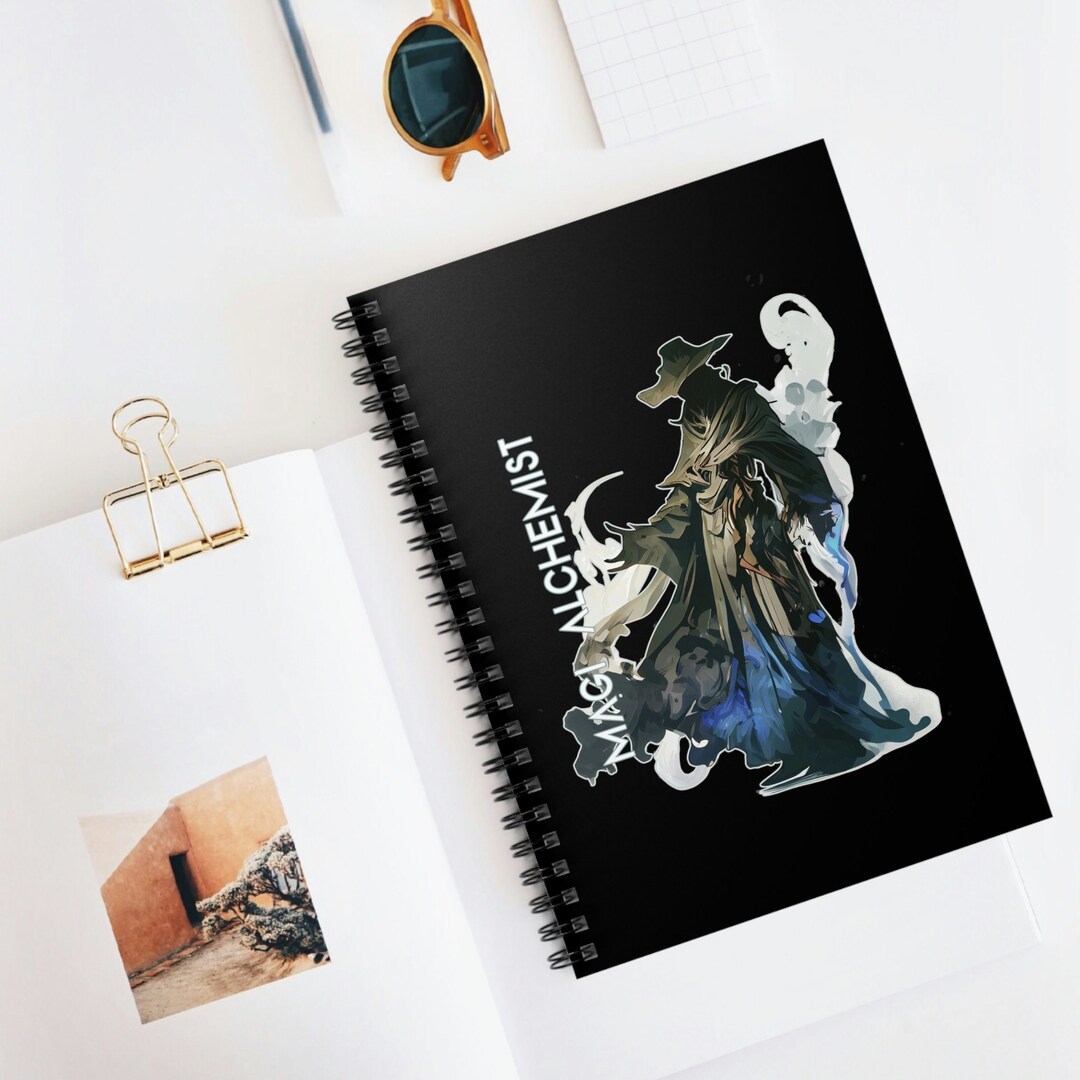 Magic Alchemist Spiral Notebook Fantasy Mage Wizard Soft Cover Notebook ...