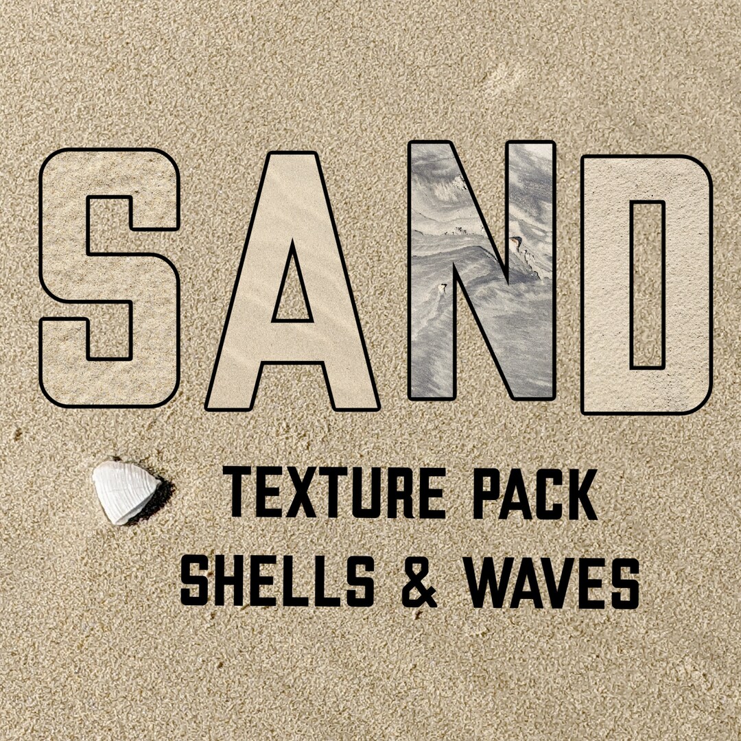 SAND Texture Pack (digital Paper) - Shells and Waves - Commercial Use ...