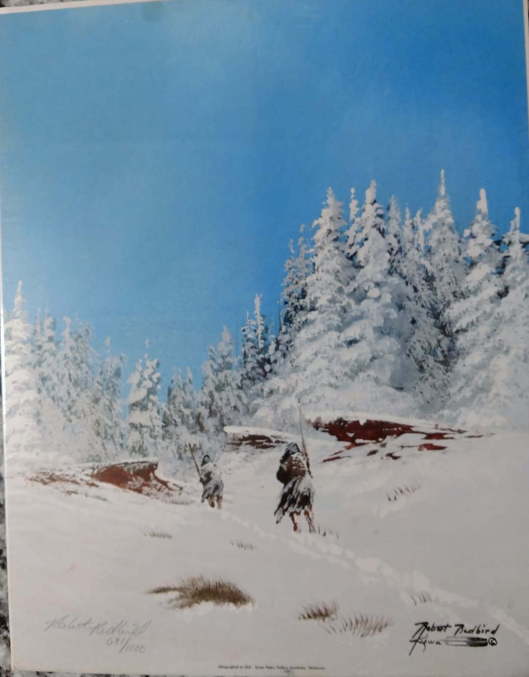 Robert Redbird - "winter Encampment" - Oklahoma Kiowa Artist - Limited ...