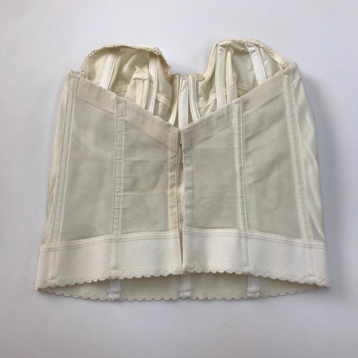 Vintage Goddess Bullet Bra 34dd Corset Top Unpadded White Lingerie ...