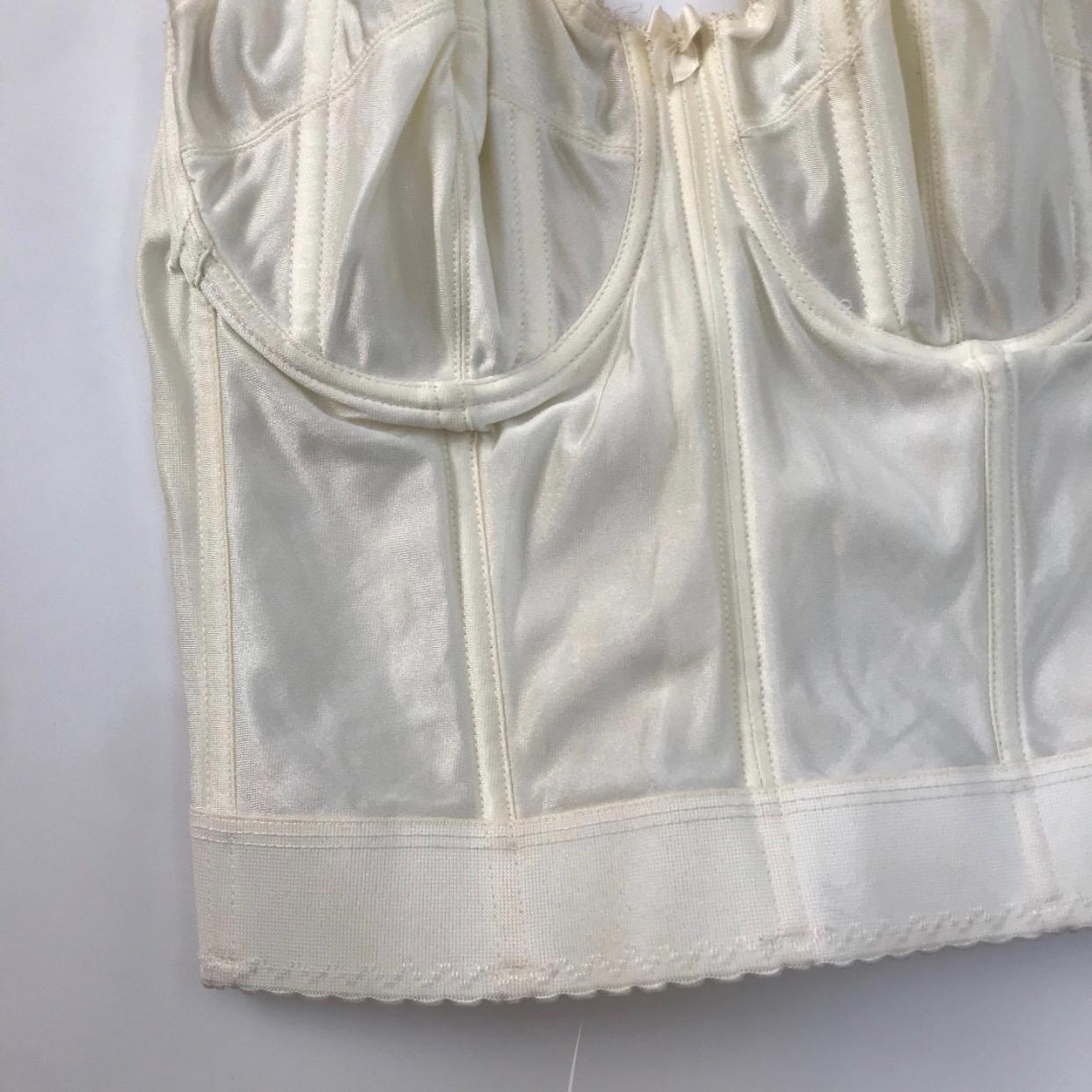 Vintage Goddess Bullet Bra 34dd Corset Top Unpadded White Lingerie ...